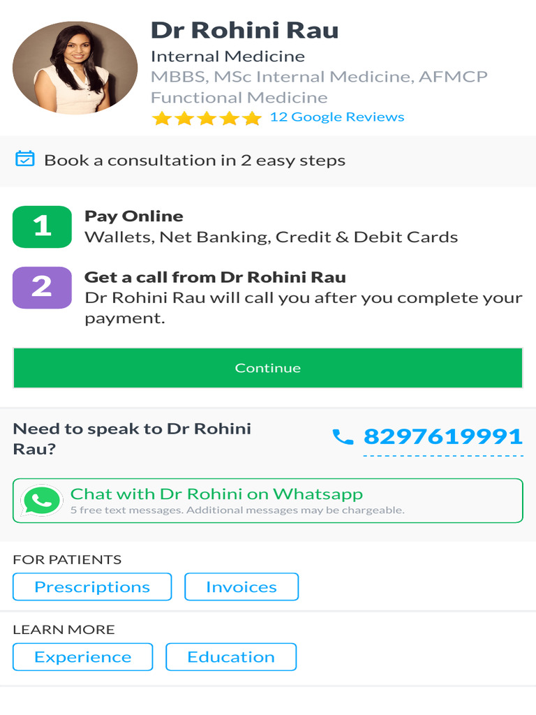 Consult DR Rohini Rau | PDF