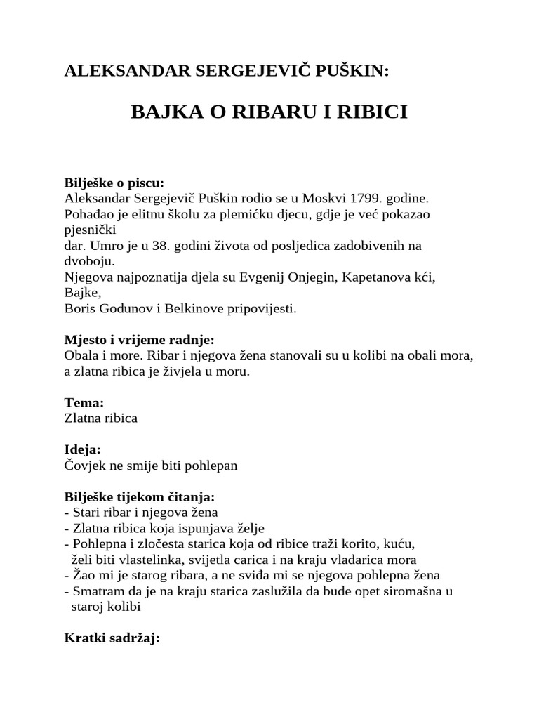Bajka o Ribaru I Ribici4 | PDF
