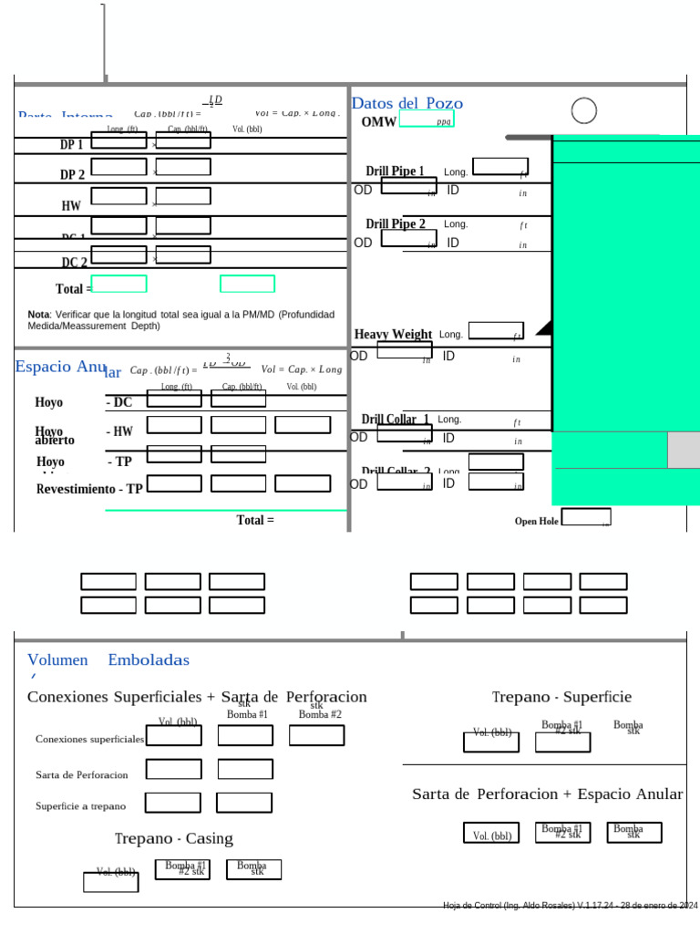 Hoja de Control (Ing. Aldo Rosales) V.1.17.24 | PDF
