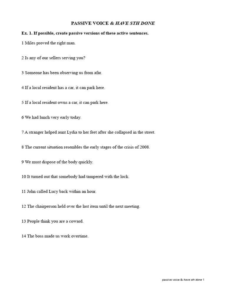 PG2 Passive Voice & Have STH Done | PDF