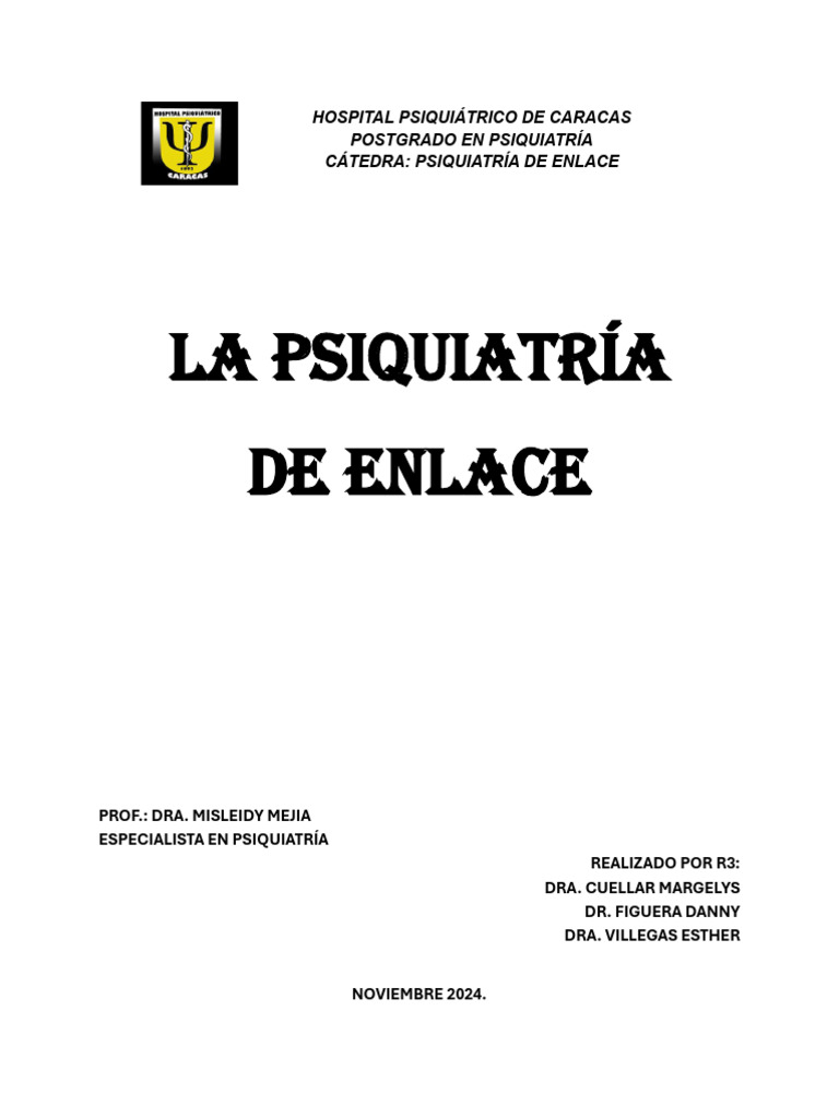 Psiquiatría de Enlace: Salud Mental Integral | PDF | Salud mental ...