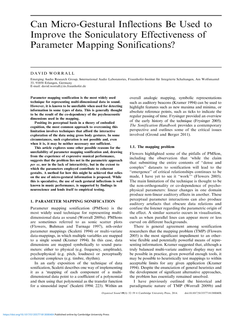 Can Micro Gestural Inflections Be Used To Improve The Soniculatory Effectiveness of Parameter ...