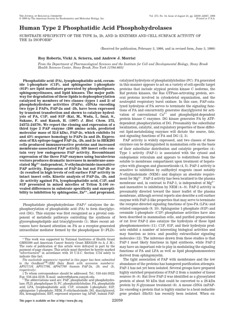 Human Type 2 PAP Enzyme Specificity | PDF | Enzyme | Proteins