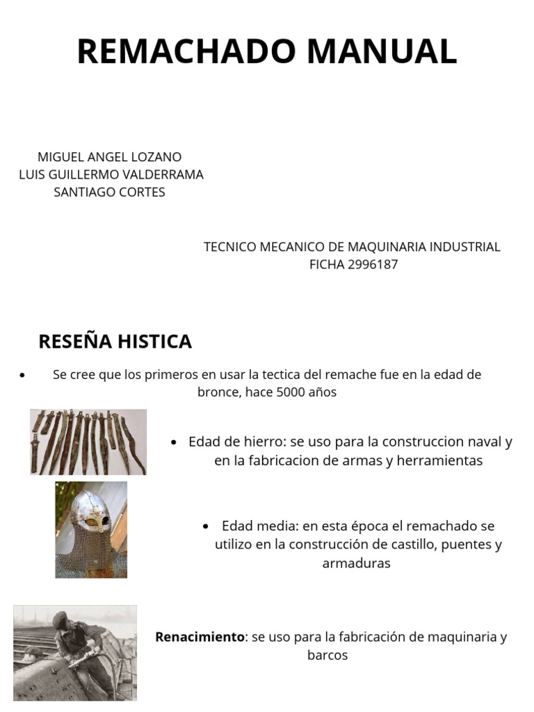 Proceso y Tipos de Remachado Manual | PDF | Remache | Herramientas