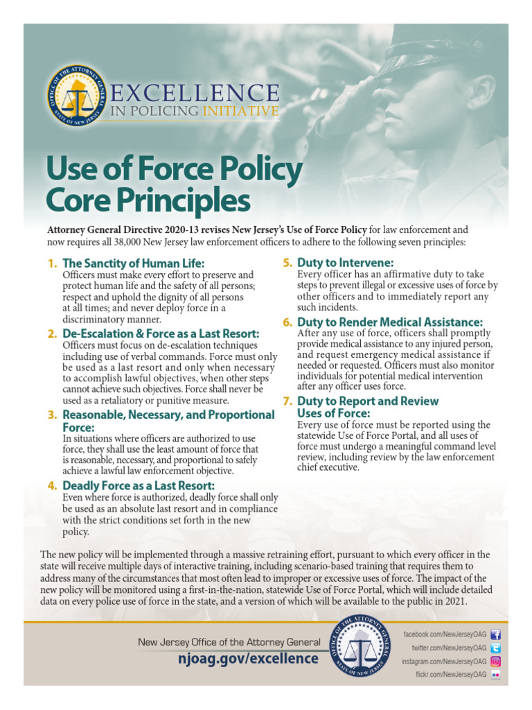2020 Eip Uof Policy Prin | PDF | Use Of Force | Crime & Violence