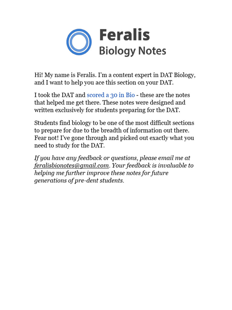 Feral Is Biology Notes | PDF | Endoplasmic Reticulum | Cell Nucleus