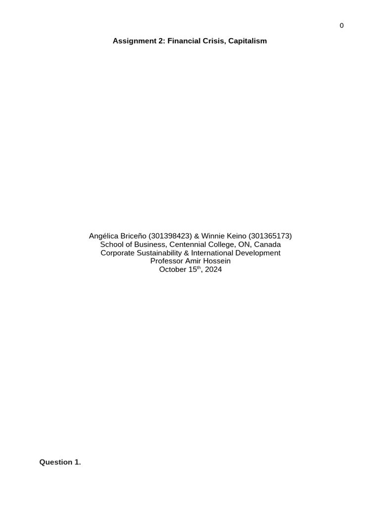 Assignment 2 CSR | PDF | Corporate Social Responsibility | Mortgage Backed Security