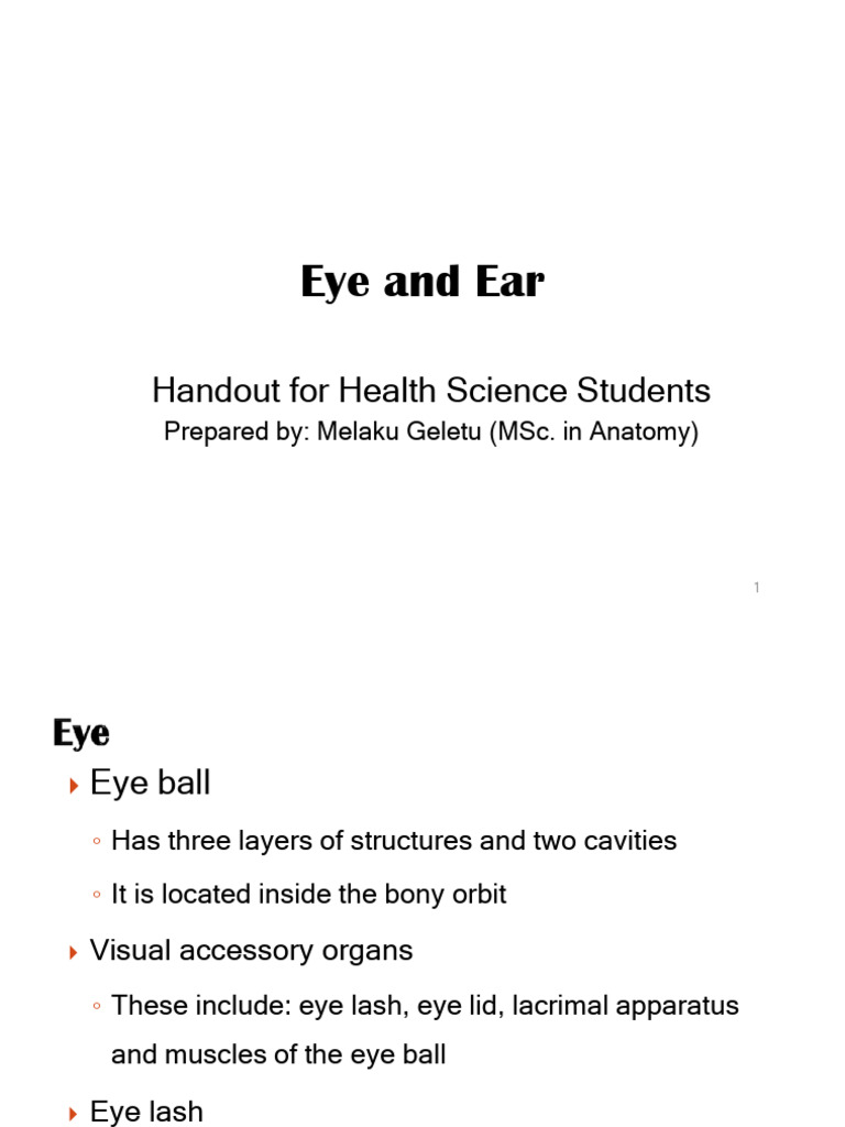 Eye and Ear | PDF | Ear | Facial Features