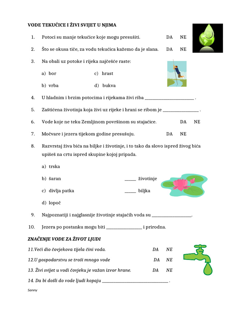 Vodei Zivi Svijet Ispit 3 R Sanny | PDF