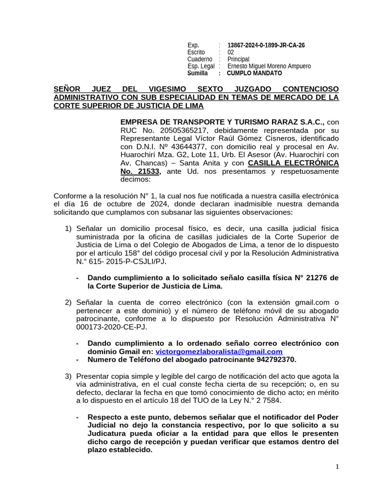 Cumplo Mandato - 04637-2021 - MML | PDF | Justicia | Crimen y violencia