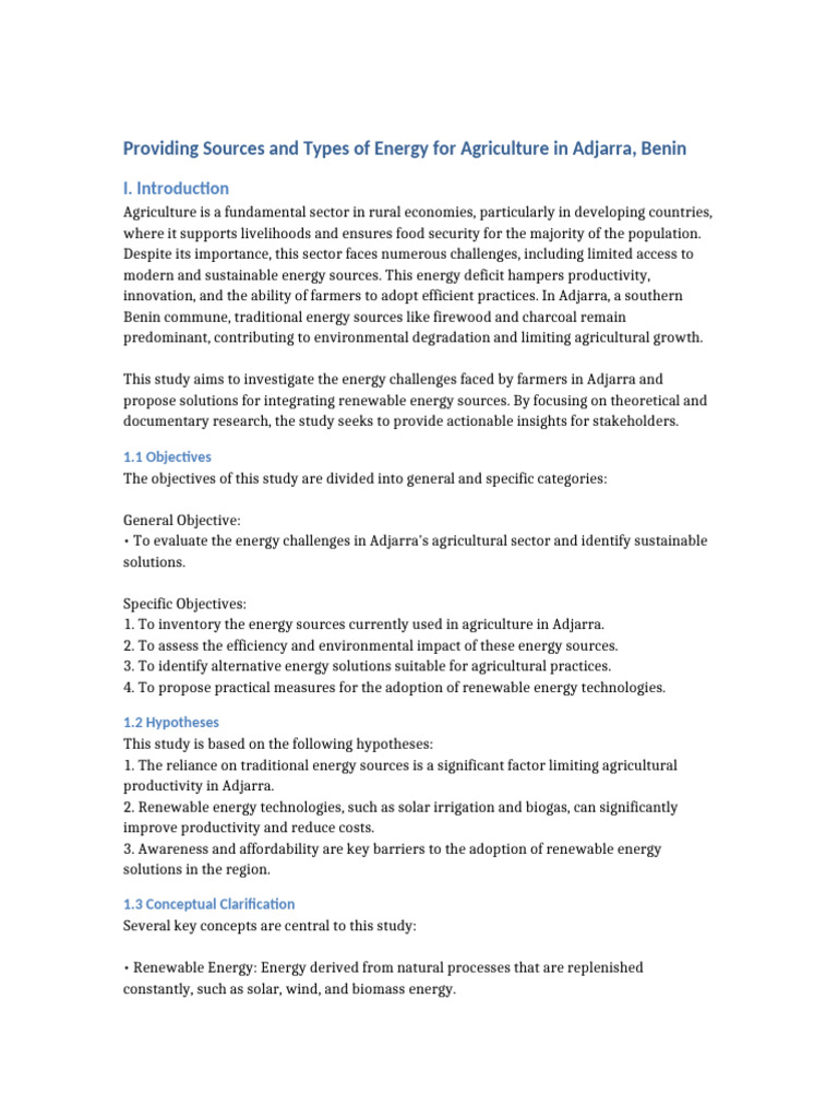 Providing Sources and Types of Energy Extended | PDF | Renewable Energy ...