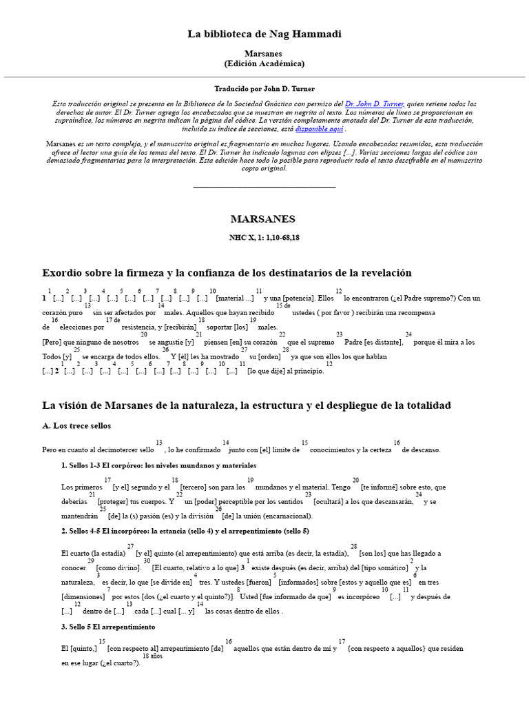 Marsanes - Biblioteca Nag Hammadi | PDF | Creencia religiosa y doctrina ...