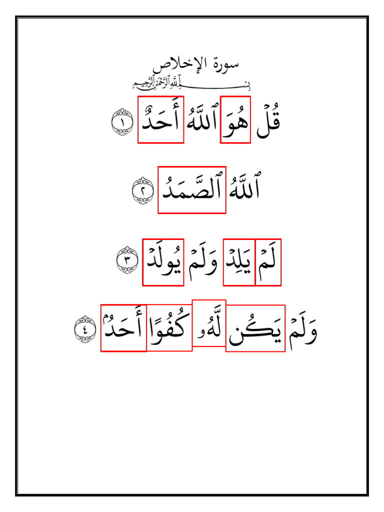 Surah Al Ikhlas | PDF