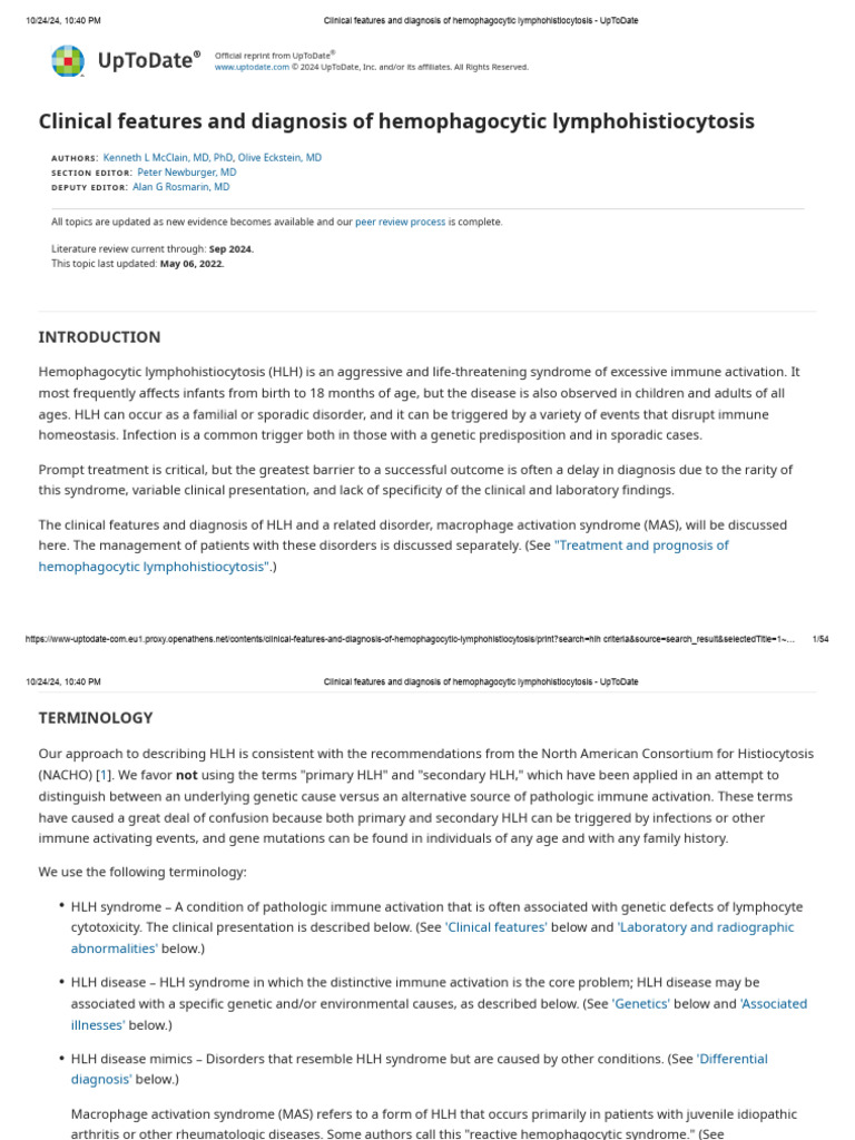 Clinical Features and Diagnosis | PDF | Cytotoxic T Cell | Natural ...