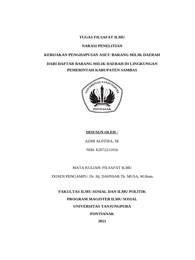 Kebijakan Penghapusan Aset Daerah Sambas | PDF