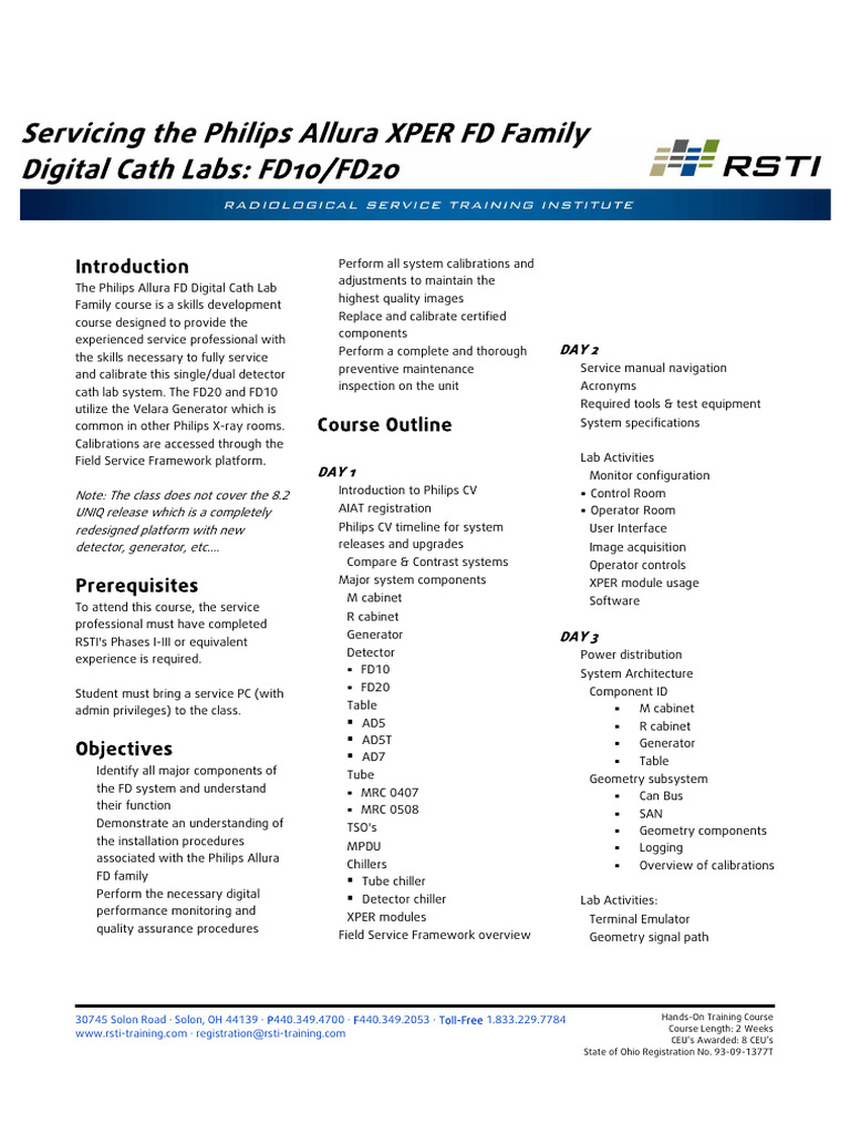 Philips Allura XPER FD Training Course | PDF | System | Computing