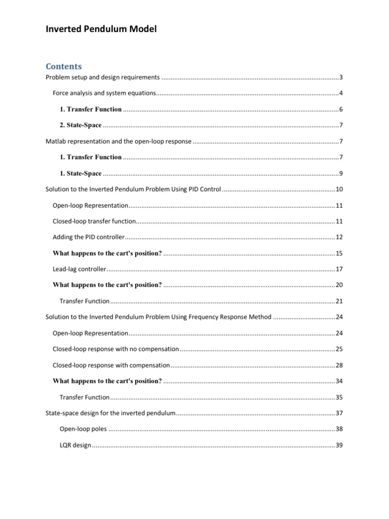 Modeling An Inverted Pendulum | PDF | Control Theory | Systems Theory