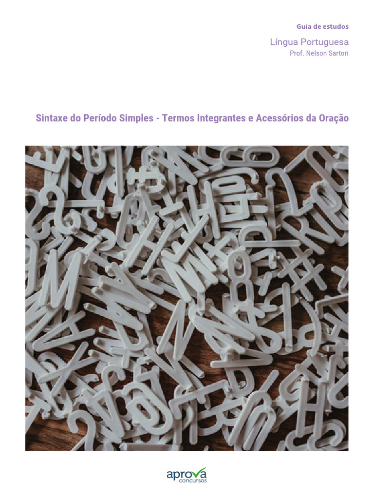 Sintaxe Do Periodo Simples Termos Integrantes e Aces | PDF ...