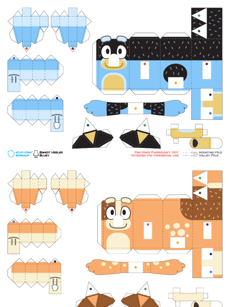 Bluey Papercraft Templates for Kids | PDF