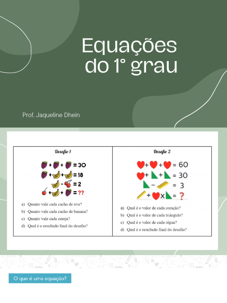 Equações Do 1° Grau-1 | PDF