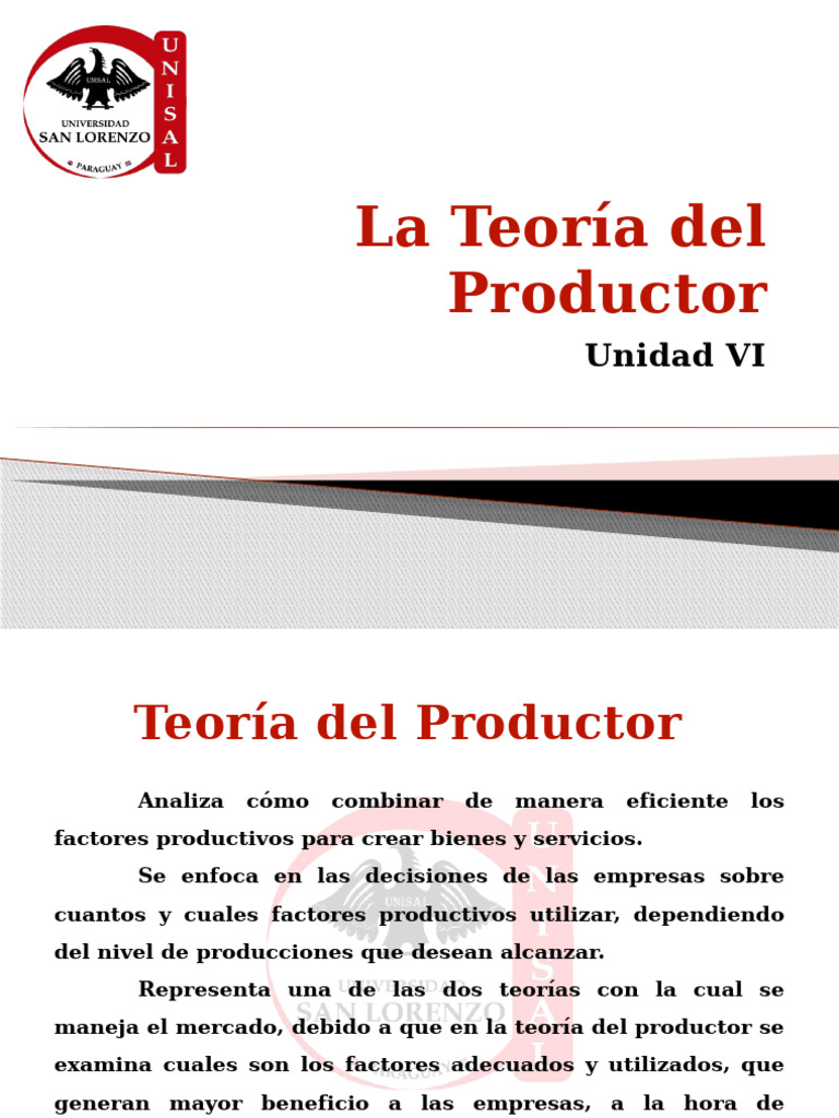 La Teoría Del Productor | PDF | Microeconomía | Business
