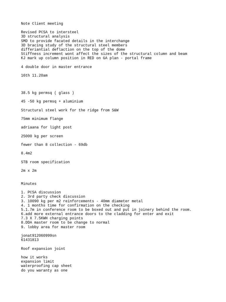 Note Client Meeting 25 | PDF