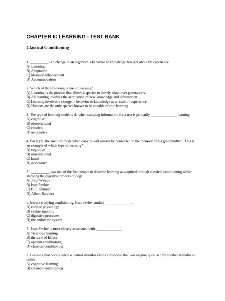Classical Conditioning Concepts Explained | PDF | Classical ...