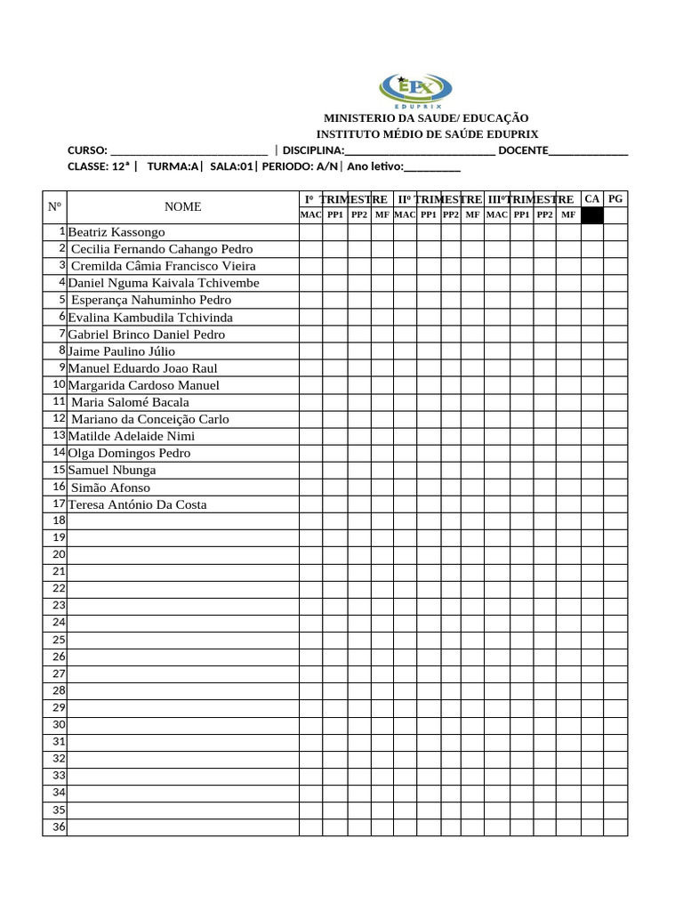 Mini Pauta 12 Noite Enfer 2024-25 - Vazia | PDF