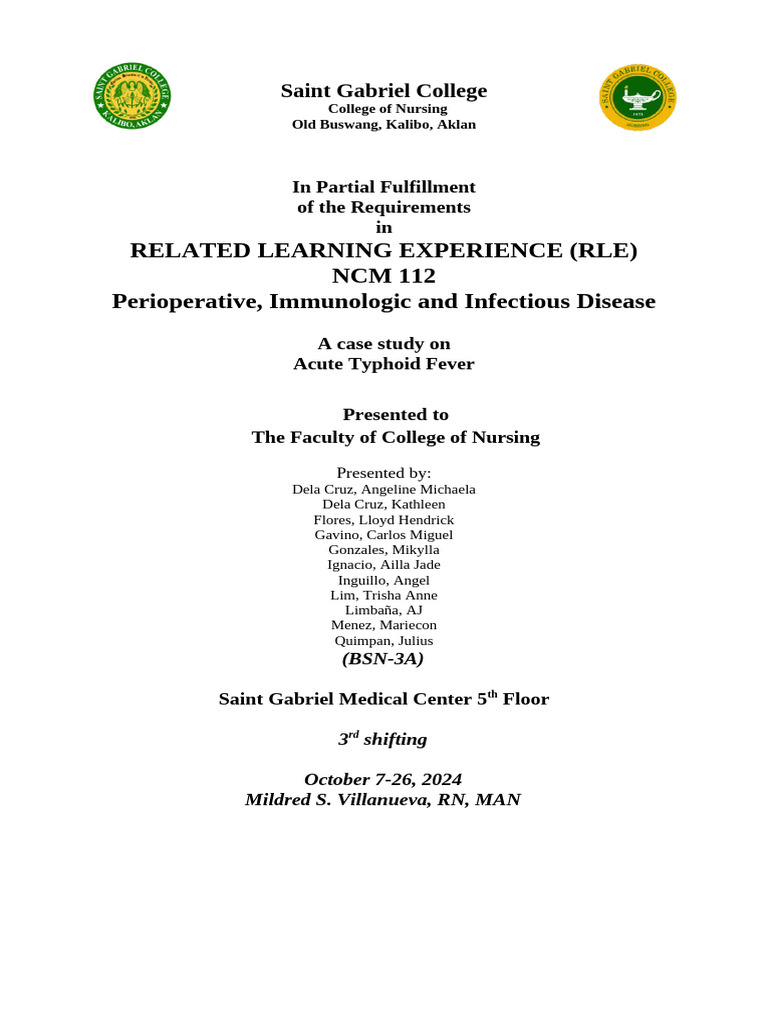 FINAL Case Study ACUTE TYPHOID FEVER | PDF | Digestion | Human ...