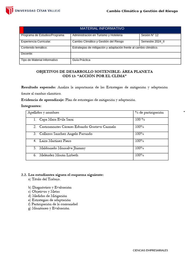 Guía Práctica SESION 12 JJ | PDF | Contaminación | Energía renovable