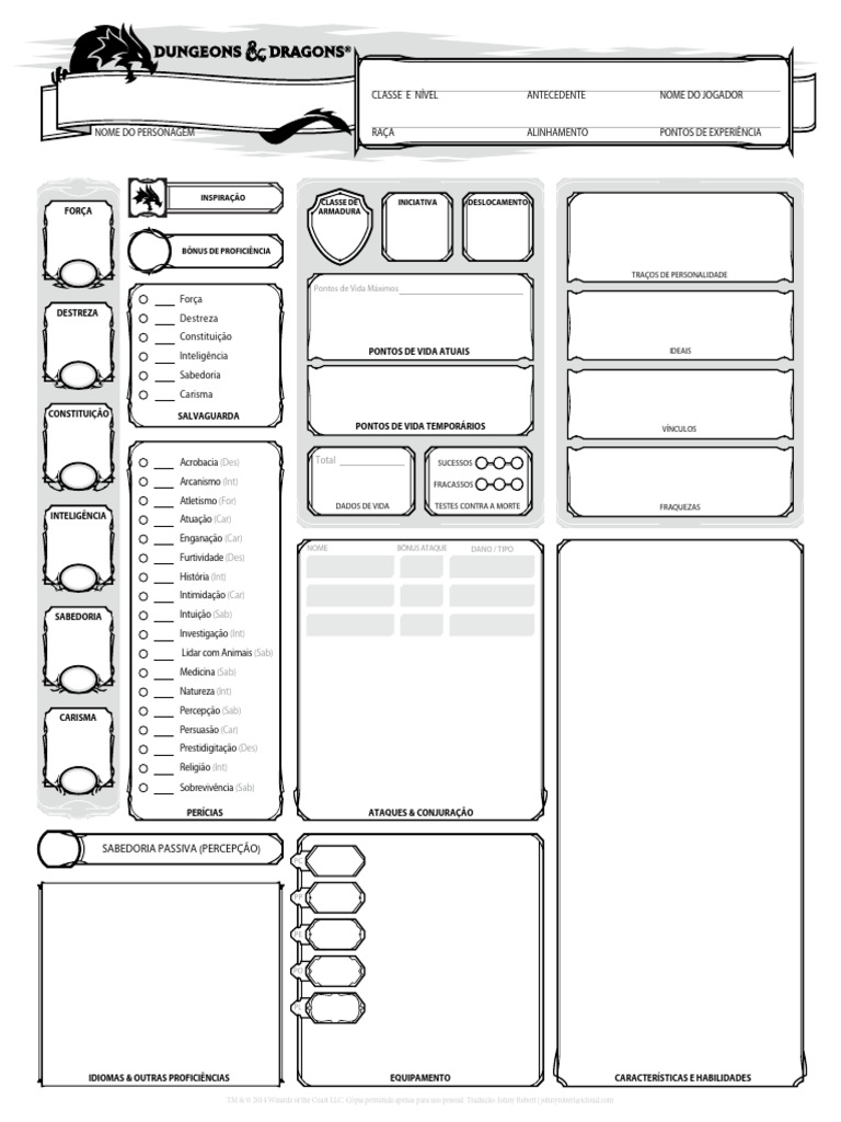 D&D 5E - Ficha Automática | PDF | Dungeons & Dragons (jogo)