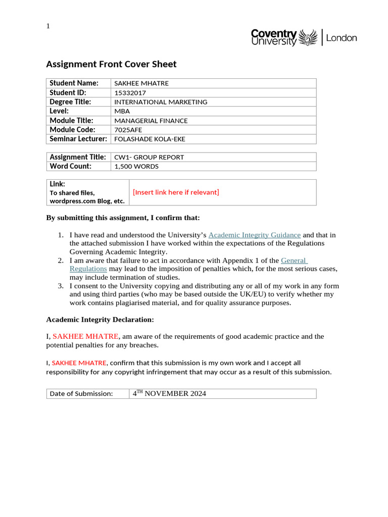 Diageo Finance CW1 Final Draft - 6 1 | PDF | Dividend | Investing