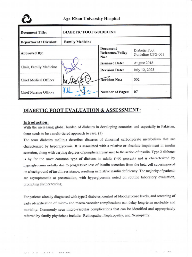 Diabetic Foot Evaluation Guidelines | PDF | Peripheral Neuropathy ...
