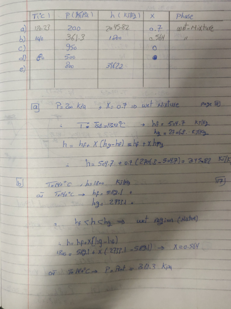 Pure Substance Sheet 3 Solution | PDF