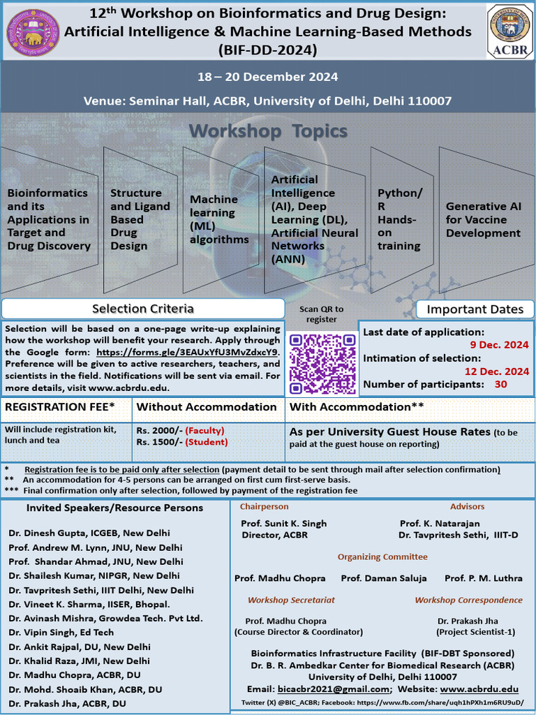 Bioinformatics & Drug Design Workshop 2024 | PDF | Artificial ...