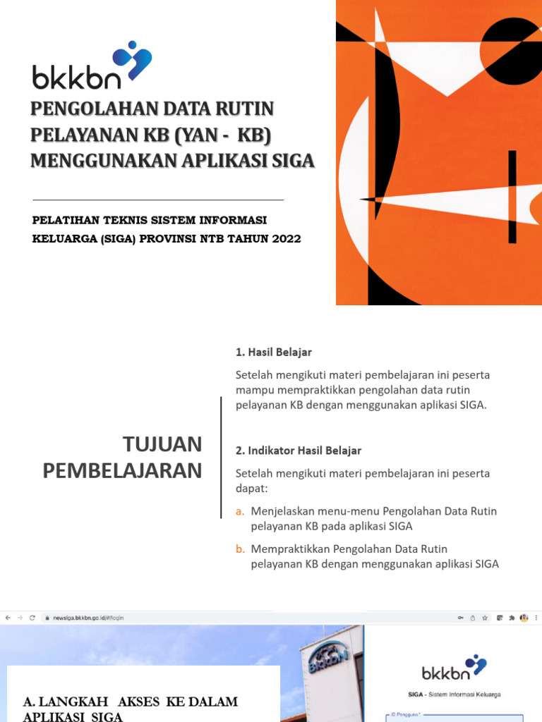 Pelatihan Pengolahan Data KB SIGA | PDF