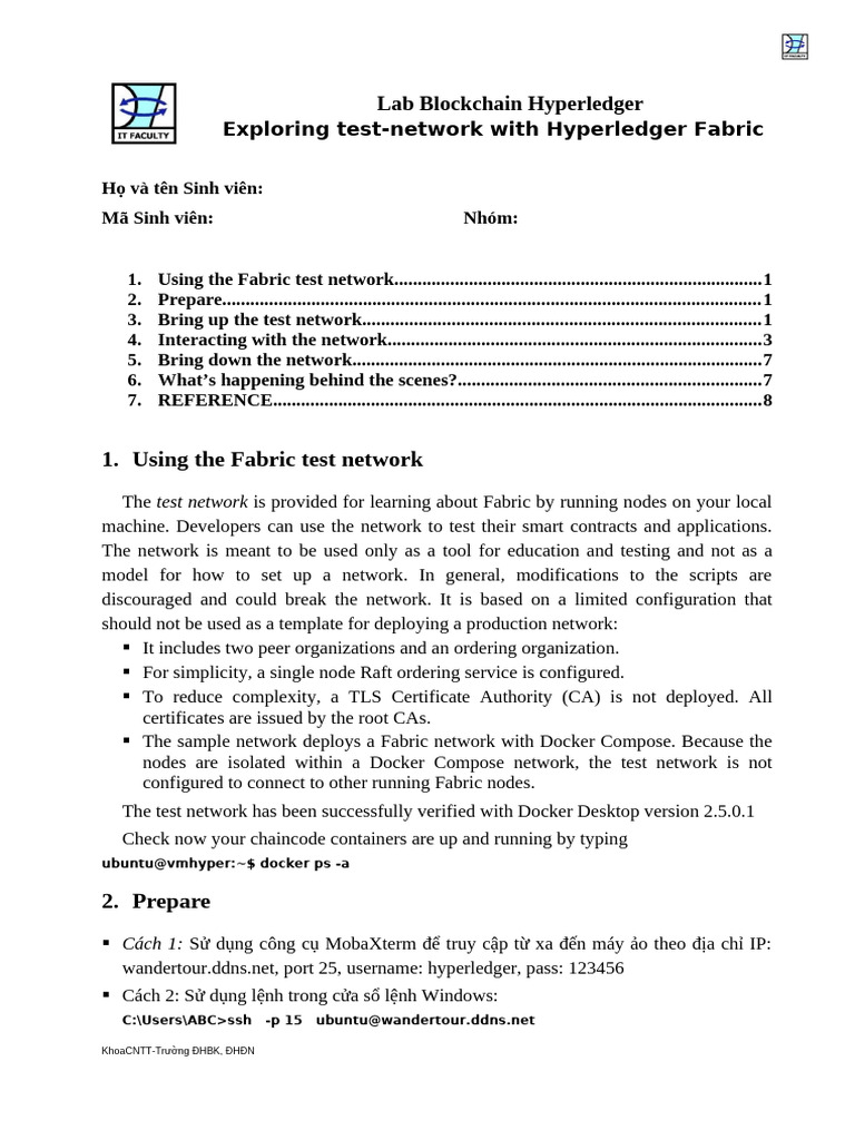 Lab03 Exploring Test Network With Hyperledger Fabric Pdf Command Line Interface Directory