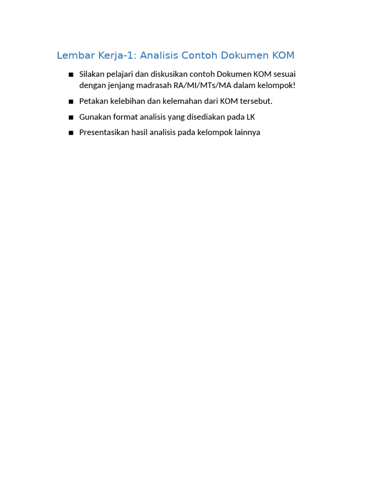 26 LK 5 Analisis Contoh Dokumen KOM | PDF