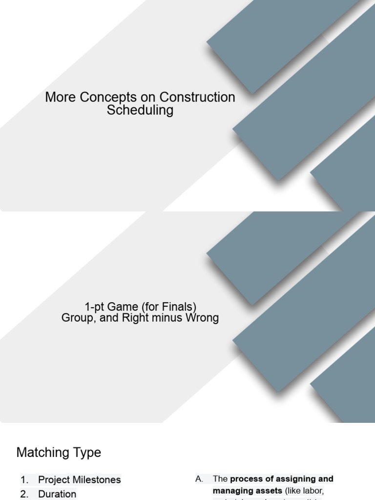 Construction Scheduling Concepts Explained | PDF