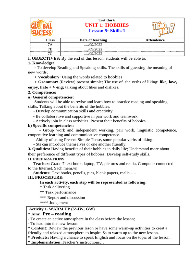 Unit 1 - Lesson 5 - Skills-1 | PDF | Vocabulary | Learning