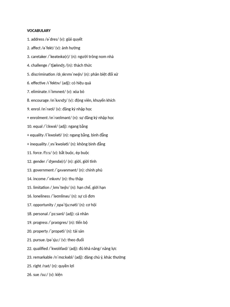 G10 U6 Vocabulary | PDF