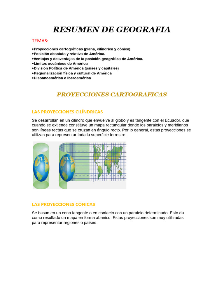 Geografía de América: Resumen Conciso | PDF | America latina | Américas