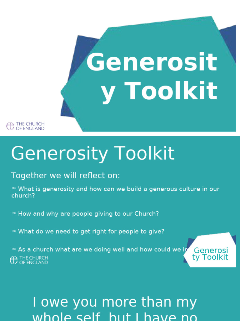 Generosity Toolkit Presentation Slides | PDF | Generosity | Jesus