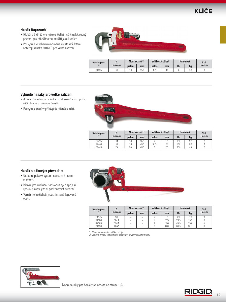 Ridgid Hasak S Pakovym Prevodom 31375 | PDF