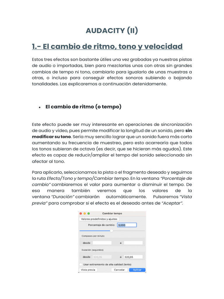 Audacity (II) | PDF | Sonido | Acústica