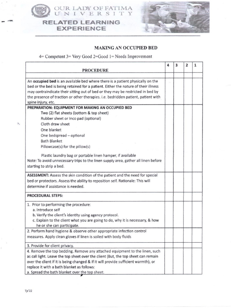 Making An Occupied Bed | PDF