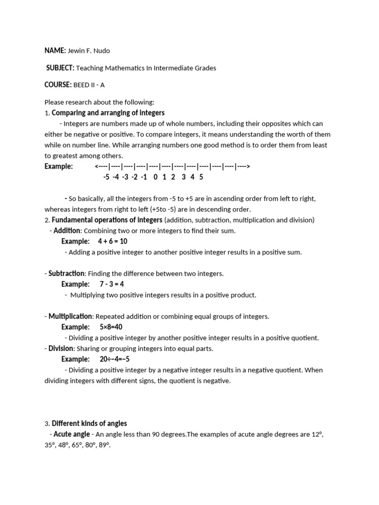 MATHEMATICS INTEGERS (JEWIN) - WPS Office | PDF | Triangle | Arithmetic MATHEMATICS INTEGERS (JEWIN) - WPS Office | PDF | Triangle | Arithmetic
