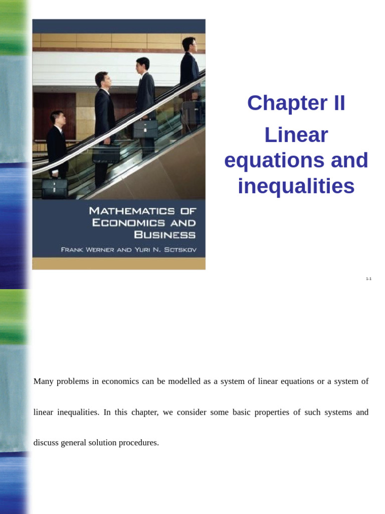 Linear Equations and Inequalities Explained | PDF | Matrix (Mathematics ...