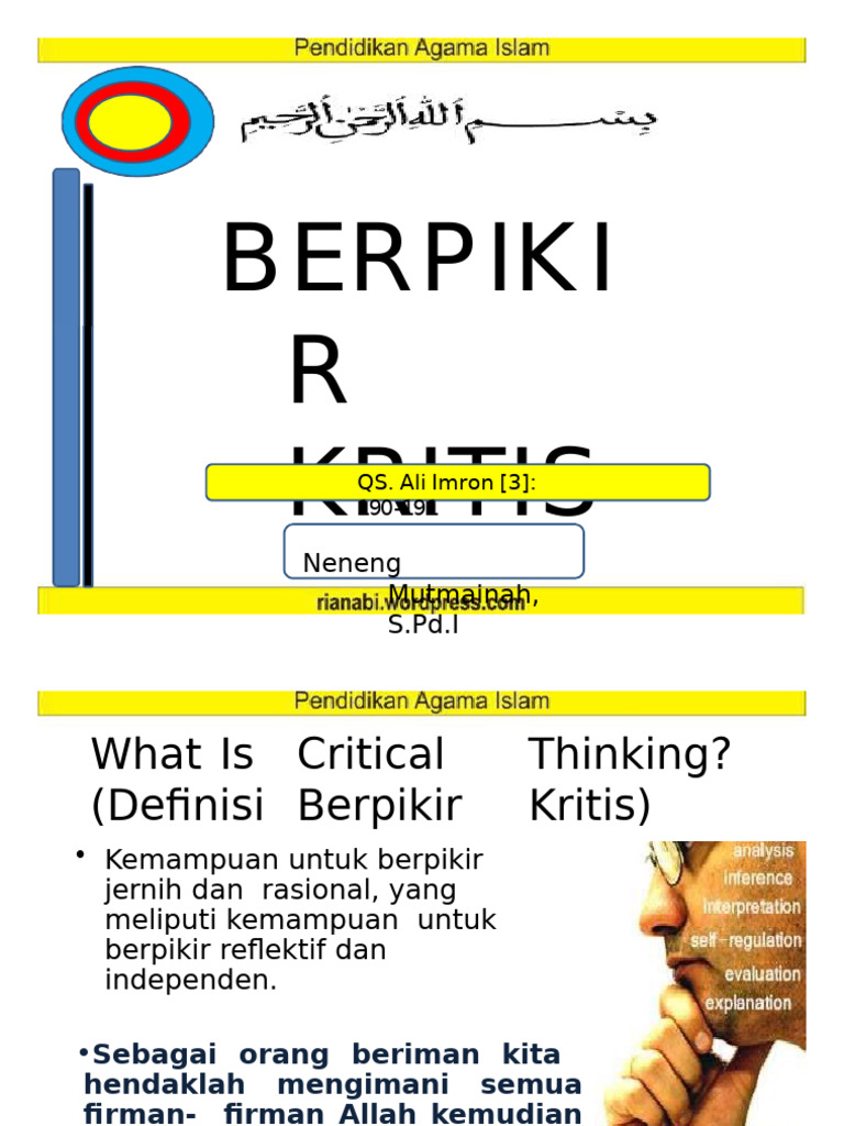 Berpikir Kritis | PDF