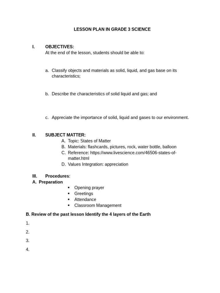 Lessonplan Science | PDF